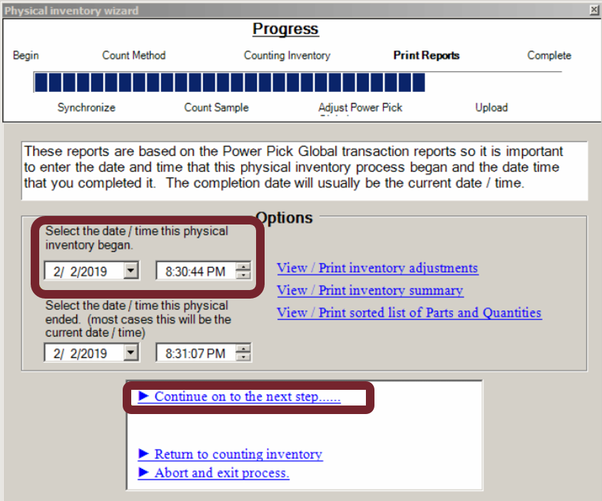 How do you run inventory with CDK DMS in the Kardex Power Pick System?