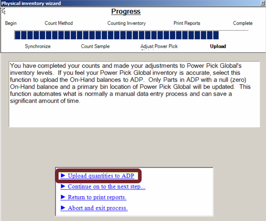 How do you run inventory with CDK DMS in the Kardex Power Pick System?